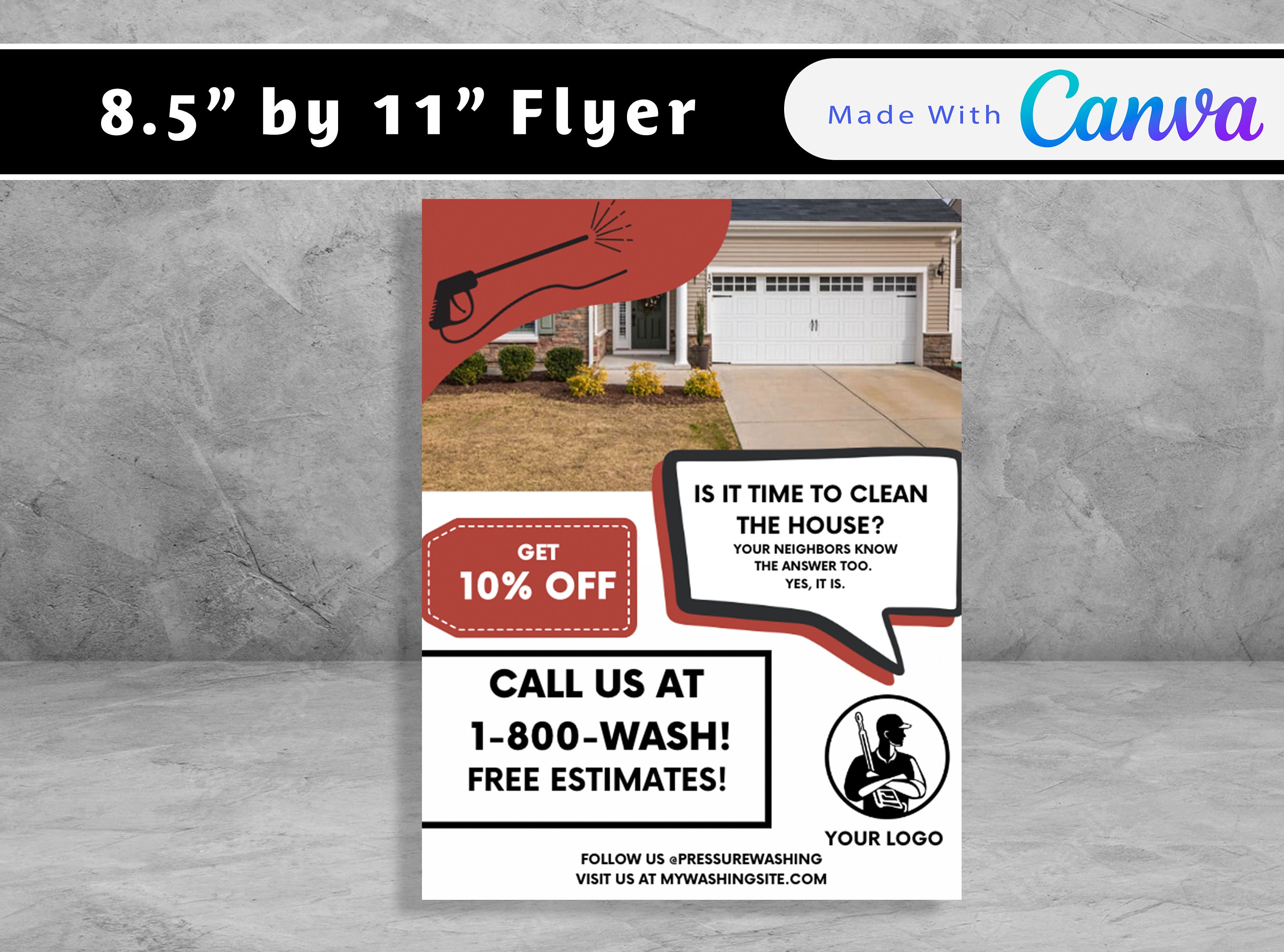 Funny Pressure Wash Flyer Customizable Digital Download Canva Template ...