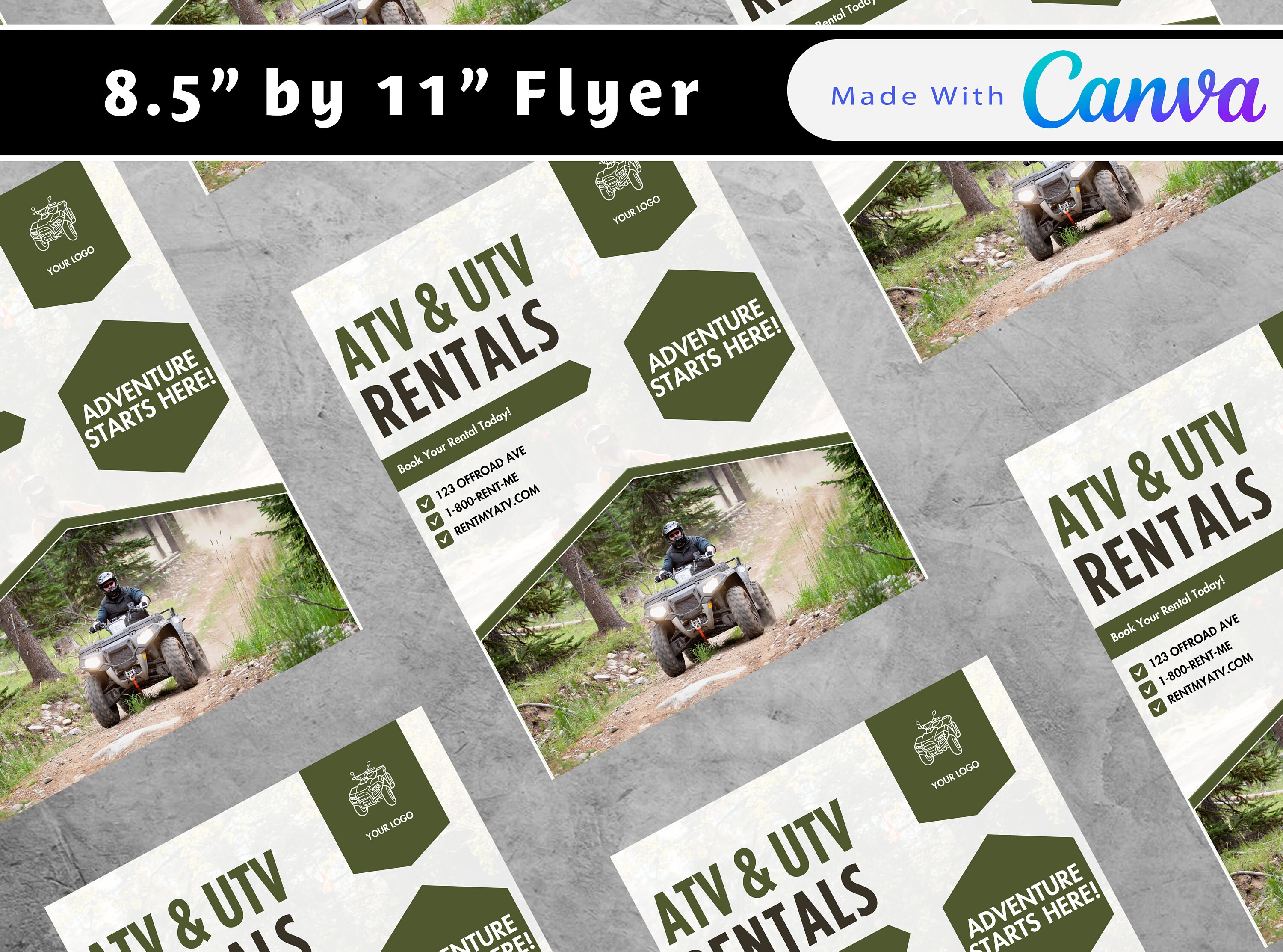 ATV / UTV Rental Flyer Customizable Digital Download Business Flyer ...