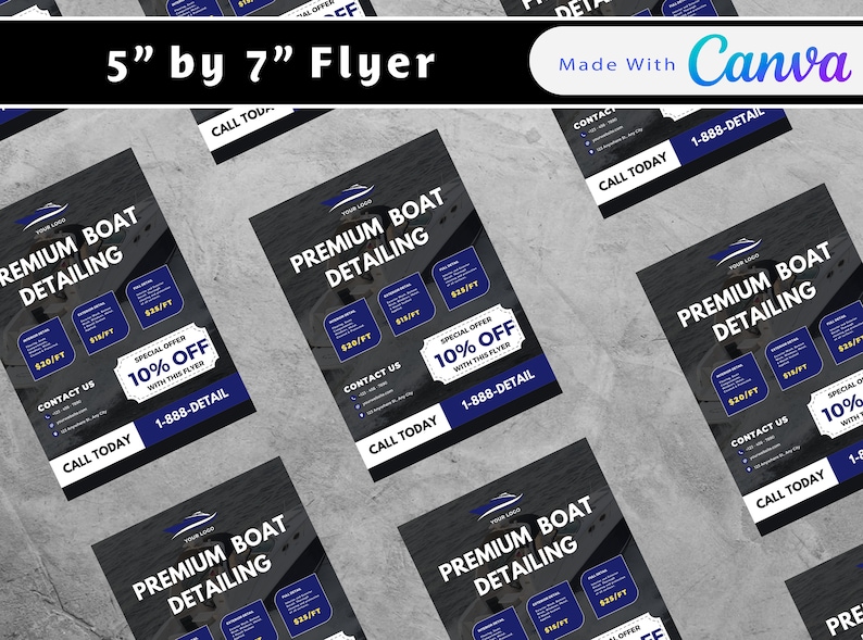 Boat Detailing Flyer: DIY Canva Template (5x7 Digital & Printable) - Etsy