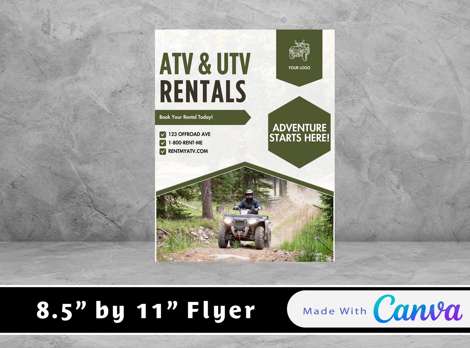 ATV / UTV Rental Flyer Customizable Digital Download Business Flyer ...