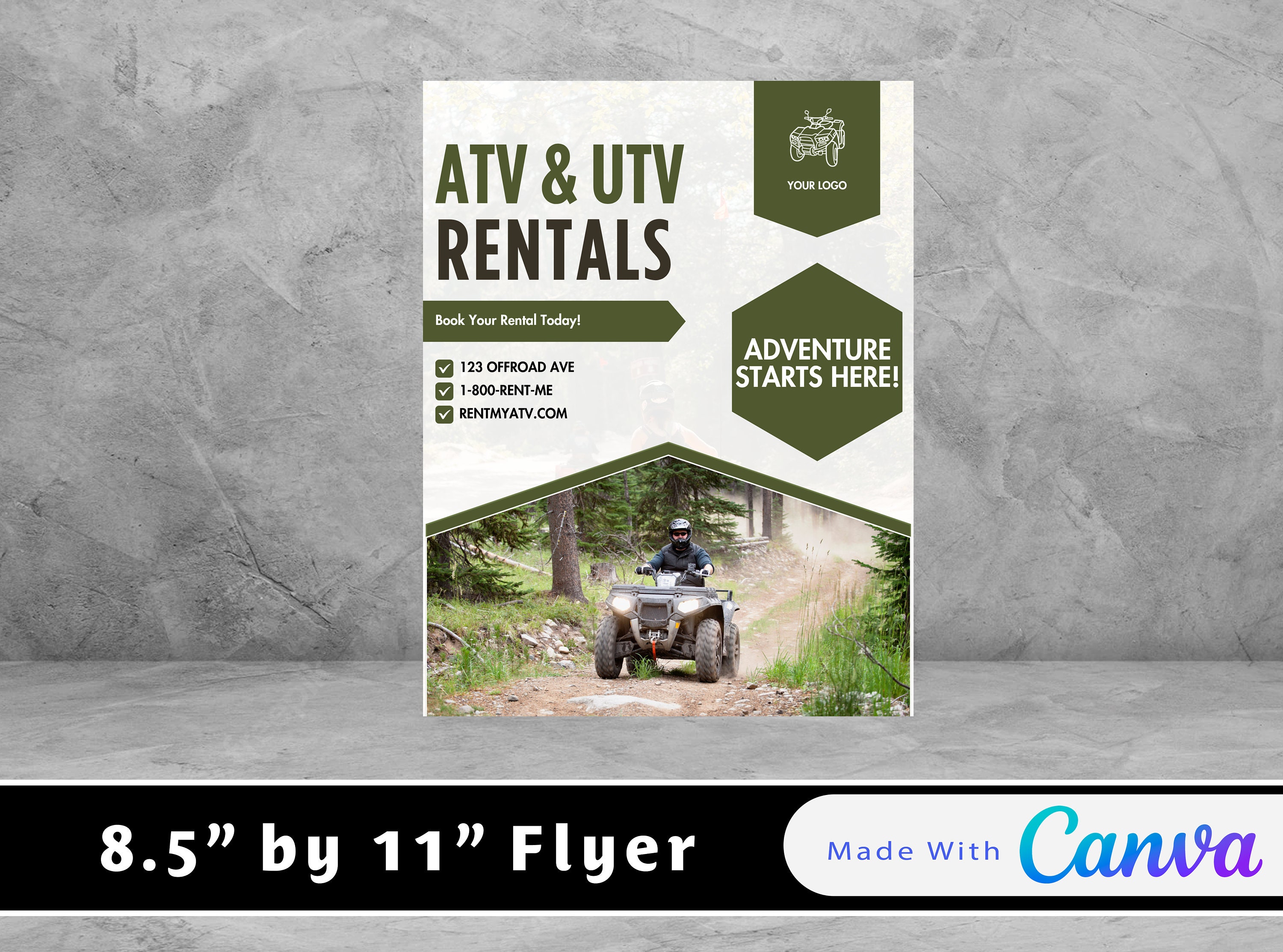 ATV / UTV Rental Flyer Customizable Digital Download Business Flyer ...