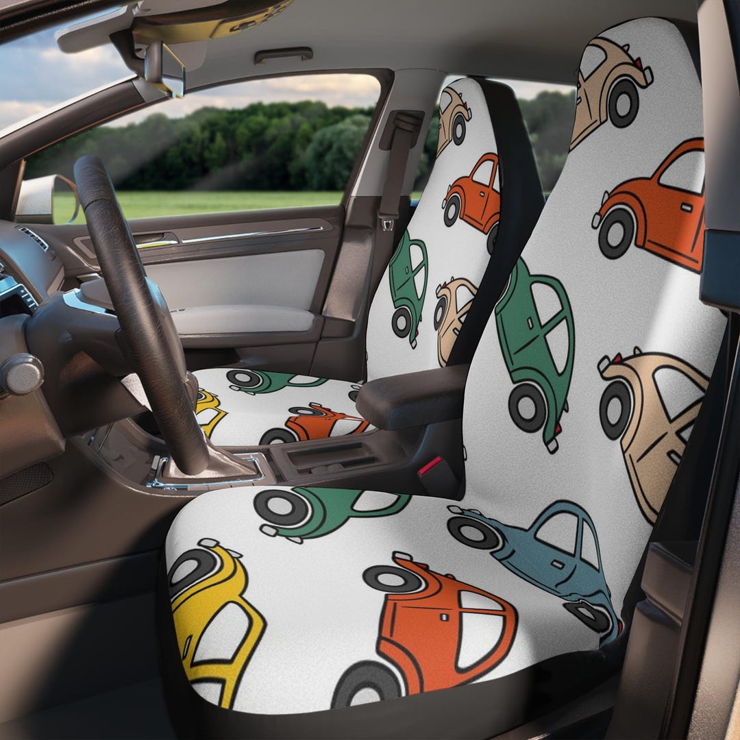 VW Bug Car Seat Covers, Retro Vintage Vehicle Design, Automotive ...