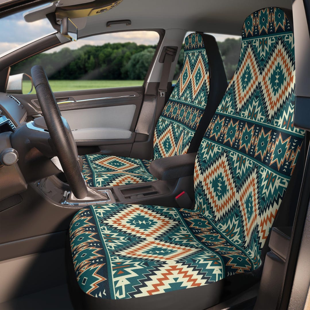 Aztec Car Seat Covers, Tribal Design Auto Seat Protector, Boho Vehicle ...