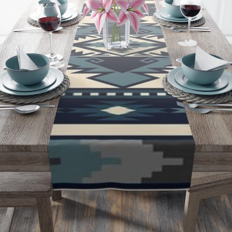 Southwestern Table Runner (poly) Navajo Kitchen Western Dinning Room ...