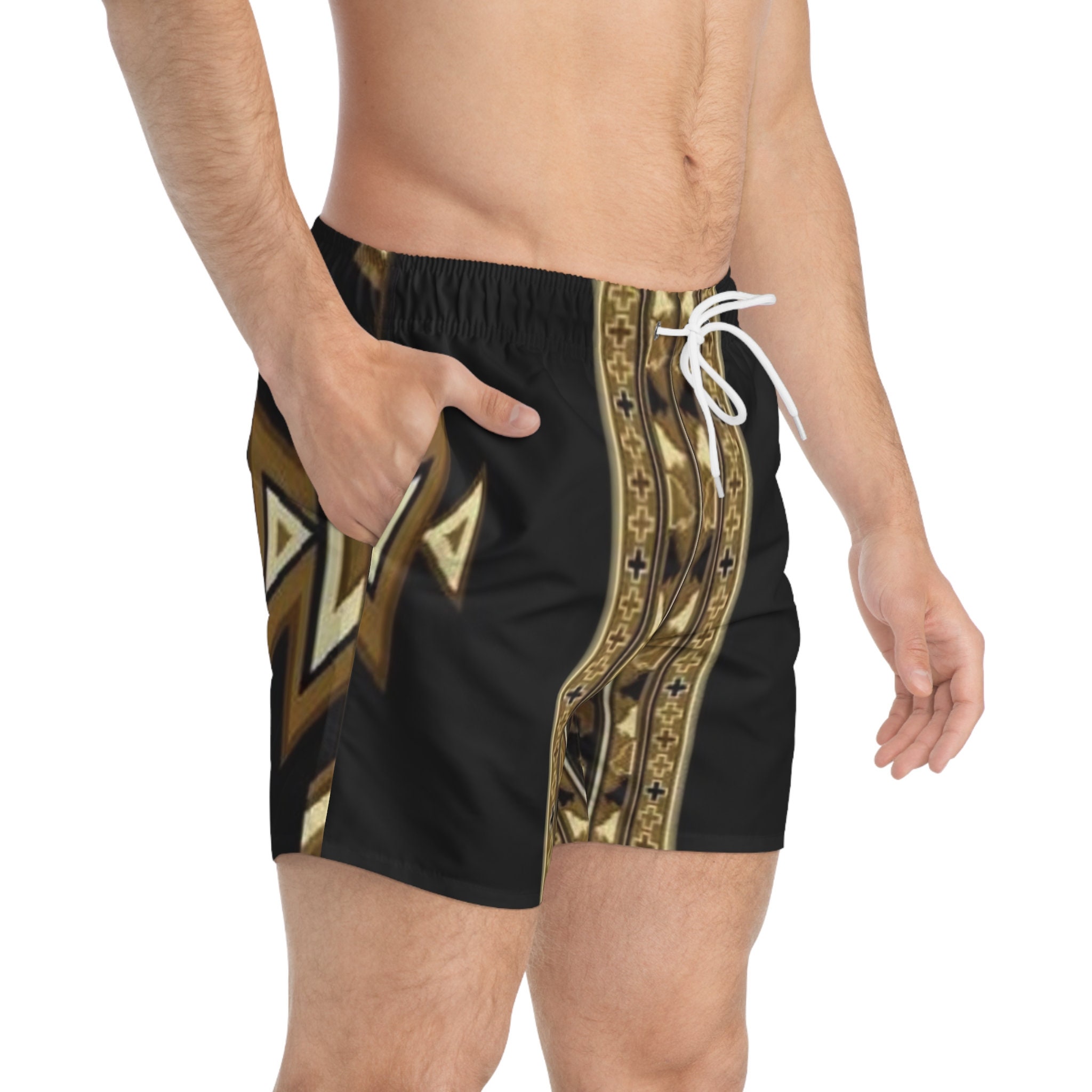 Men's Southwestern Navajo Tribal Aztec Western Native American Swim ...