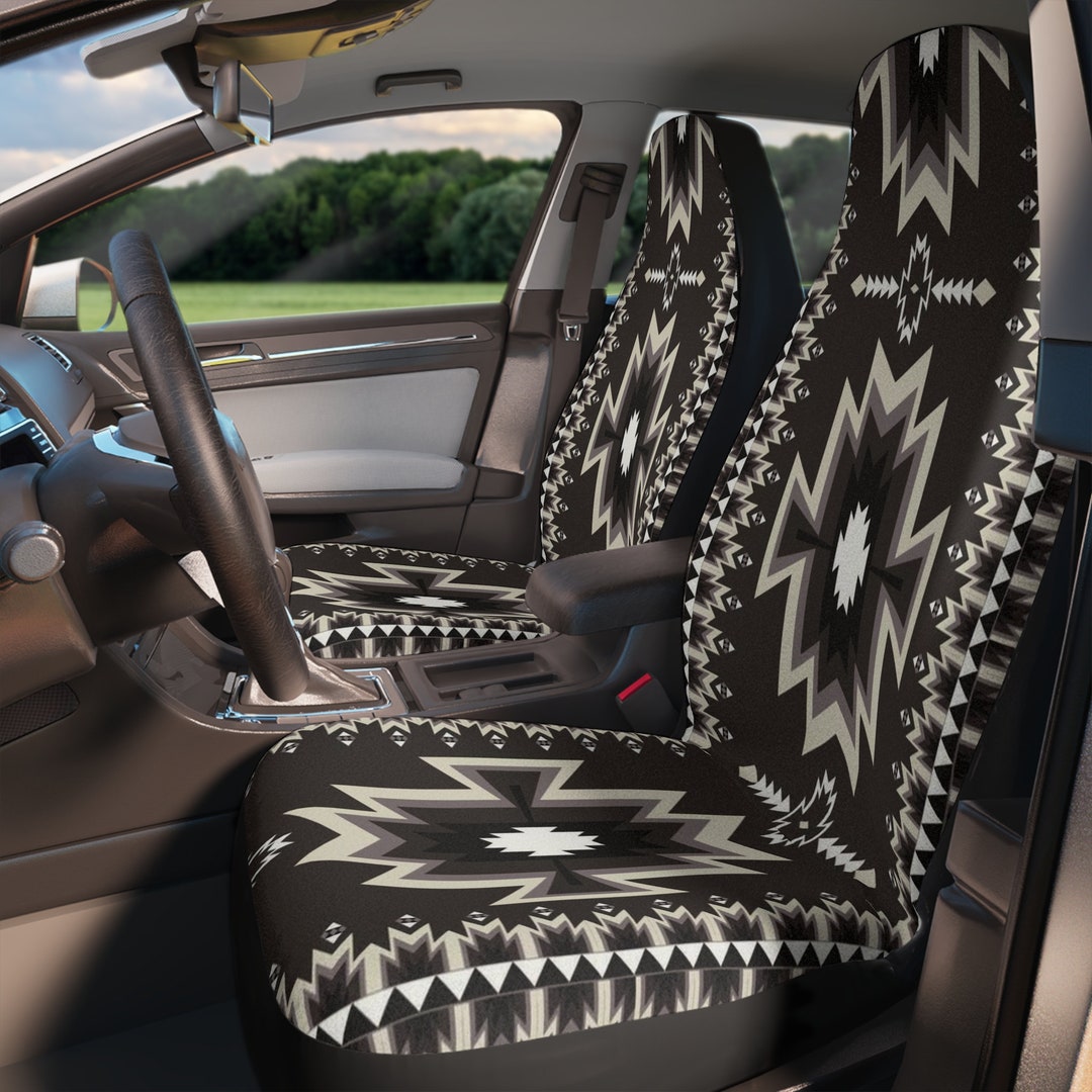 Aztec Vehicle Brown Black Cream Bucket Seat Covers Southwestern Parts ...