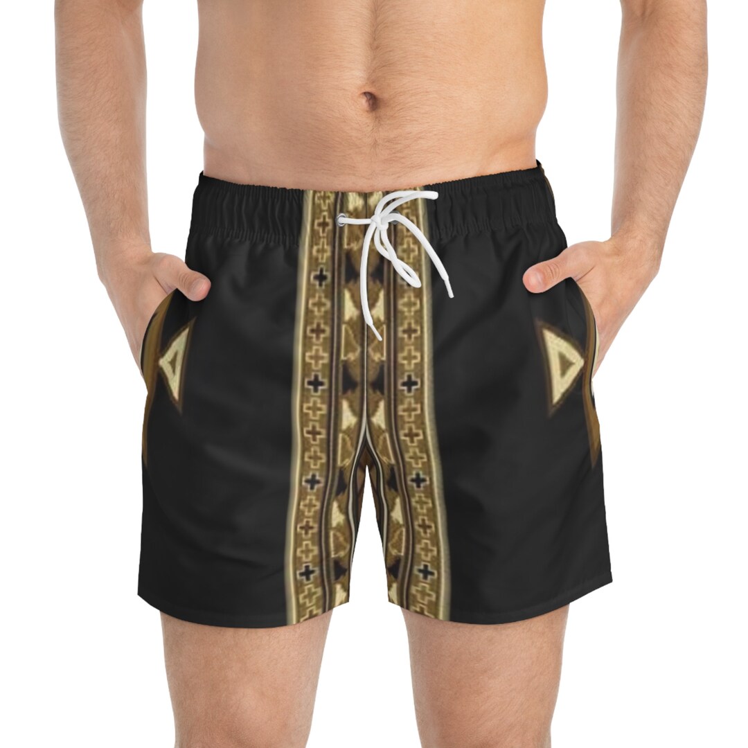 Men's Southwestern Navajo Tribal Aztec Western Native American Swim ...