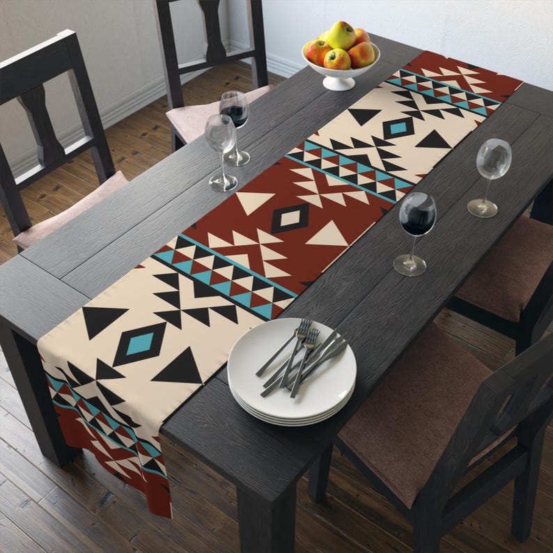 Southwestern Table Runner Aztec Dining Table Decor Navajo Accessories ...