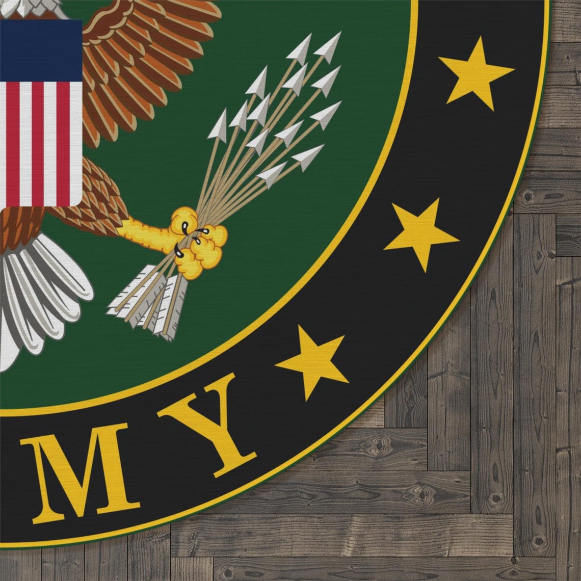 United States Army Round Area Rug Military Mat Carpet Soldiers Office ...