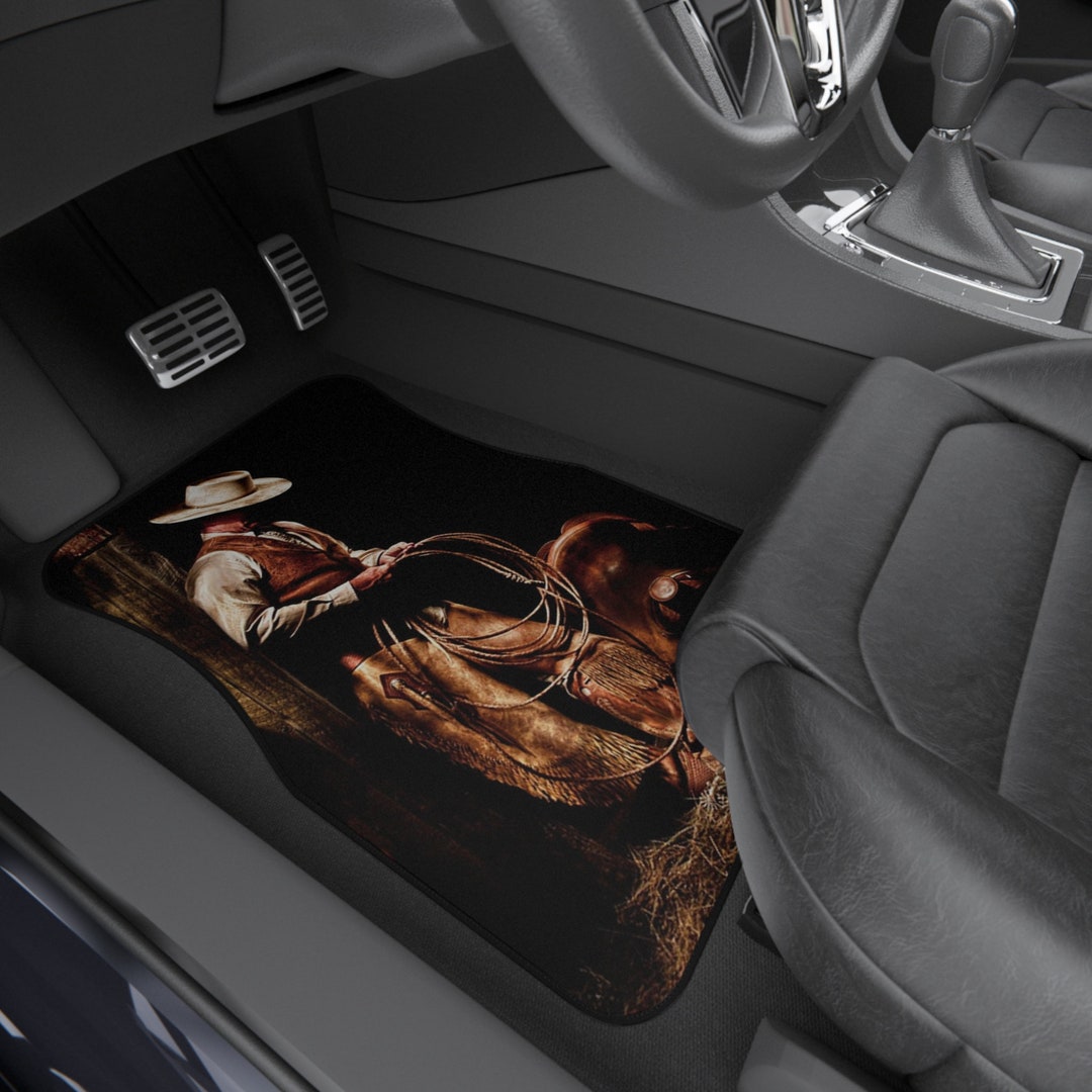 Western Cowboy Vehicle Floor Mats 4 Rope Saddle Vehicle Auto ...