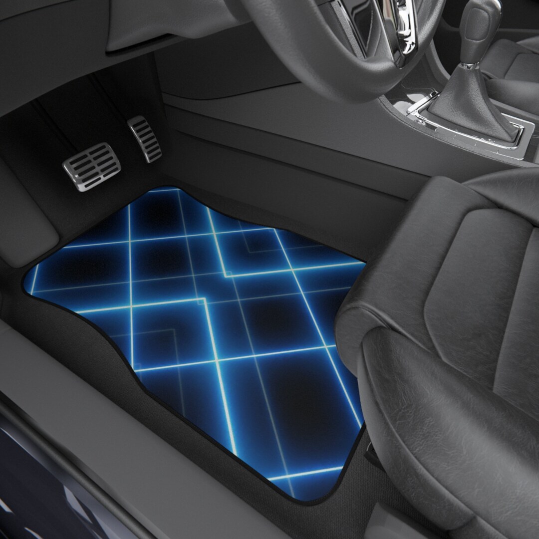 Blue Neon Light Vehicle Floor Mats 4 Auto Accessories - Etsy