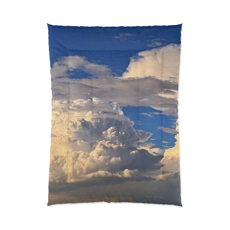 Puffy White Clouds & Blue Sky Comforter/bedroom Decor, Accessories ...