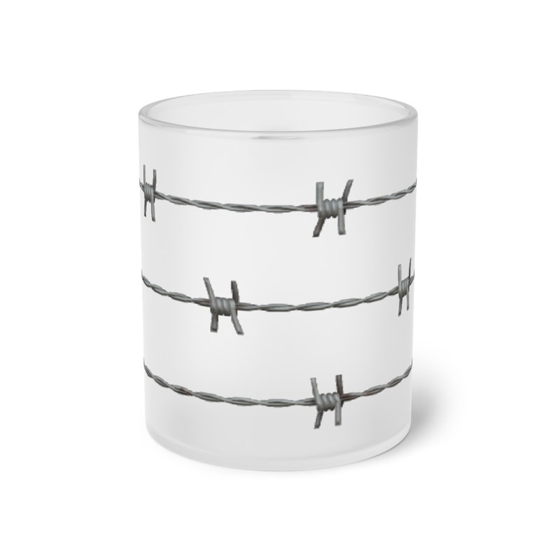 Barbed Wire Frosted Glass Mug Kitchen Ranch Accessories Decor Utensils ...