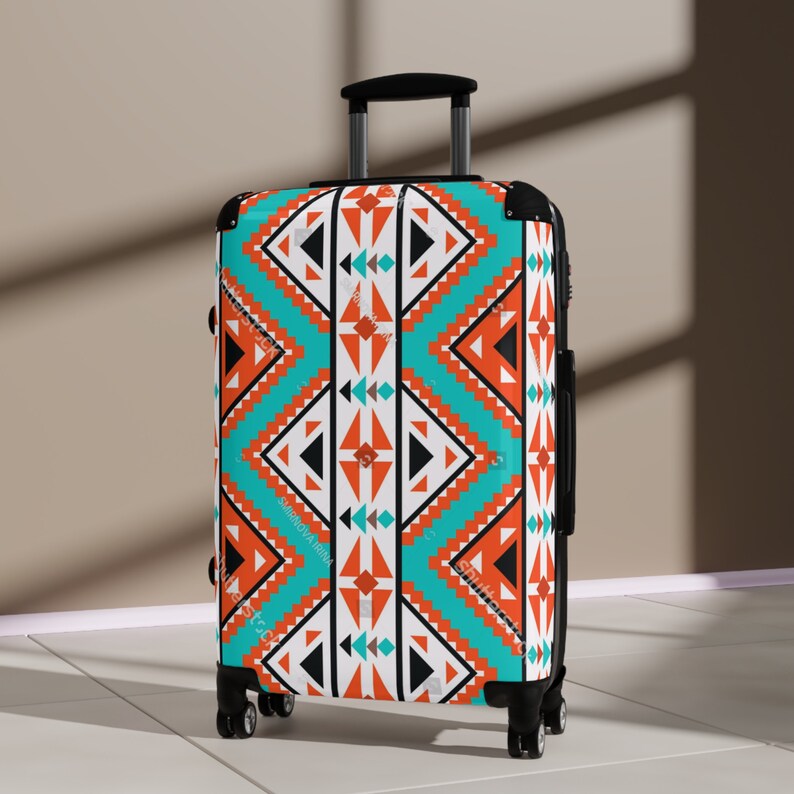 Southwestern Aztec Navajo Native Tribal Western American Suitcase ...