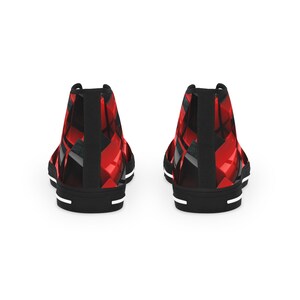 Mens Cool Black Red Checkered High Top 3 D Sneakers Shoes Athletic Gym ...