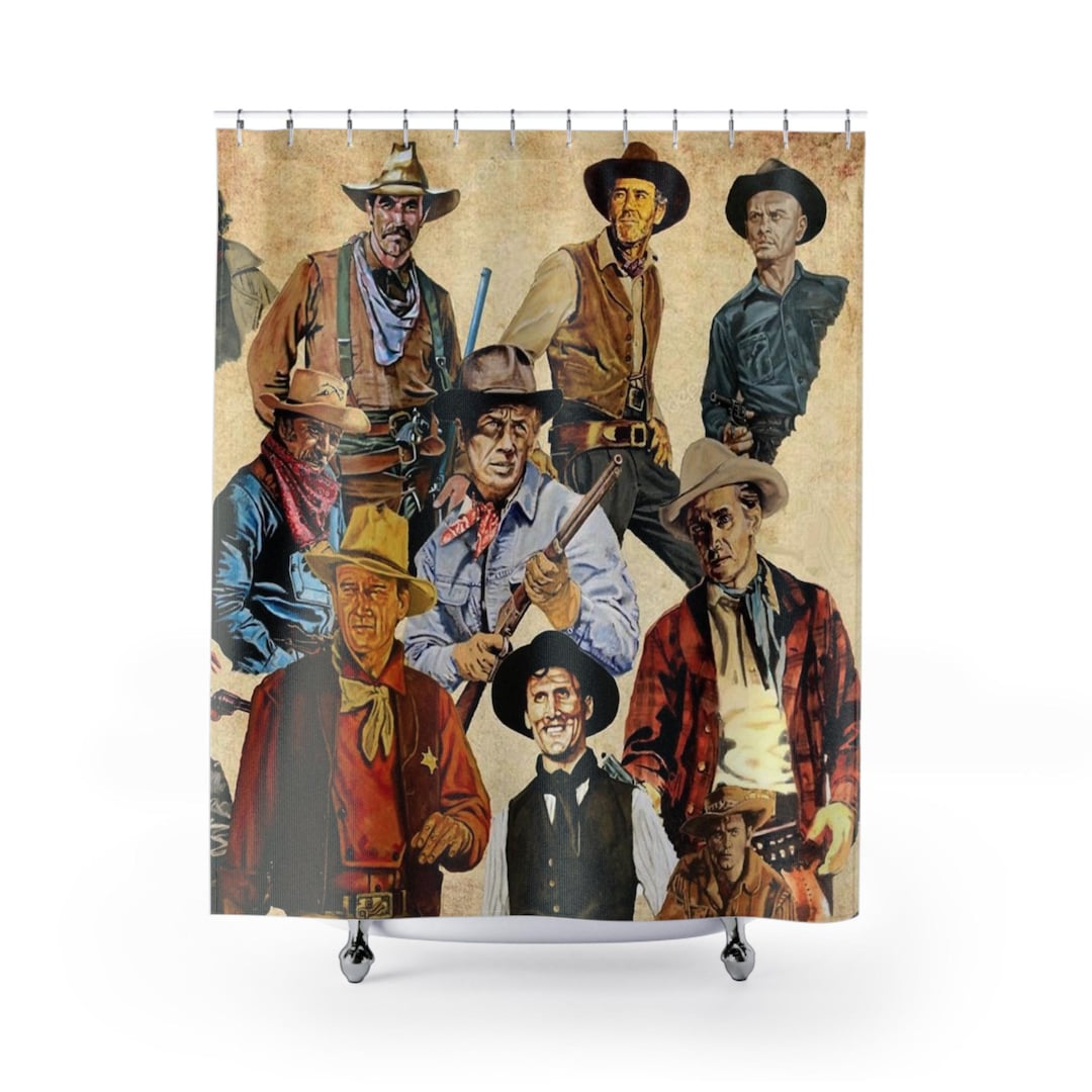Cowboy Stars Shower Curtain Western Bathroom Accessories Liner Drape ...
