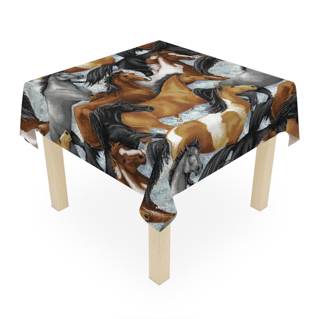 Horse Cowgirl Cowboy Country Farmers Tablecloth/kitchen Accessories ...