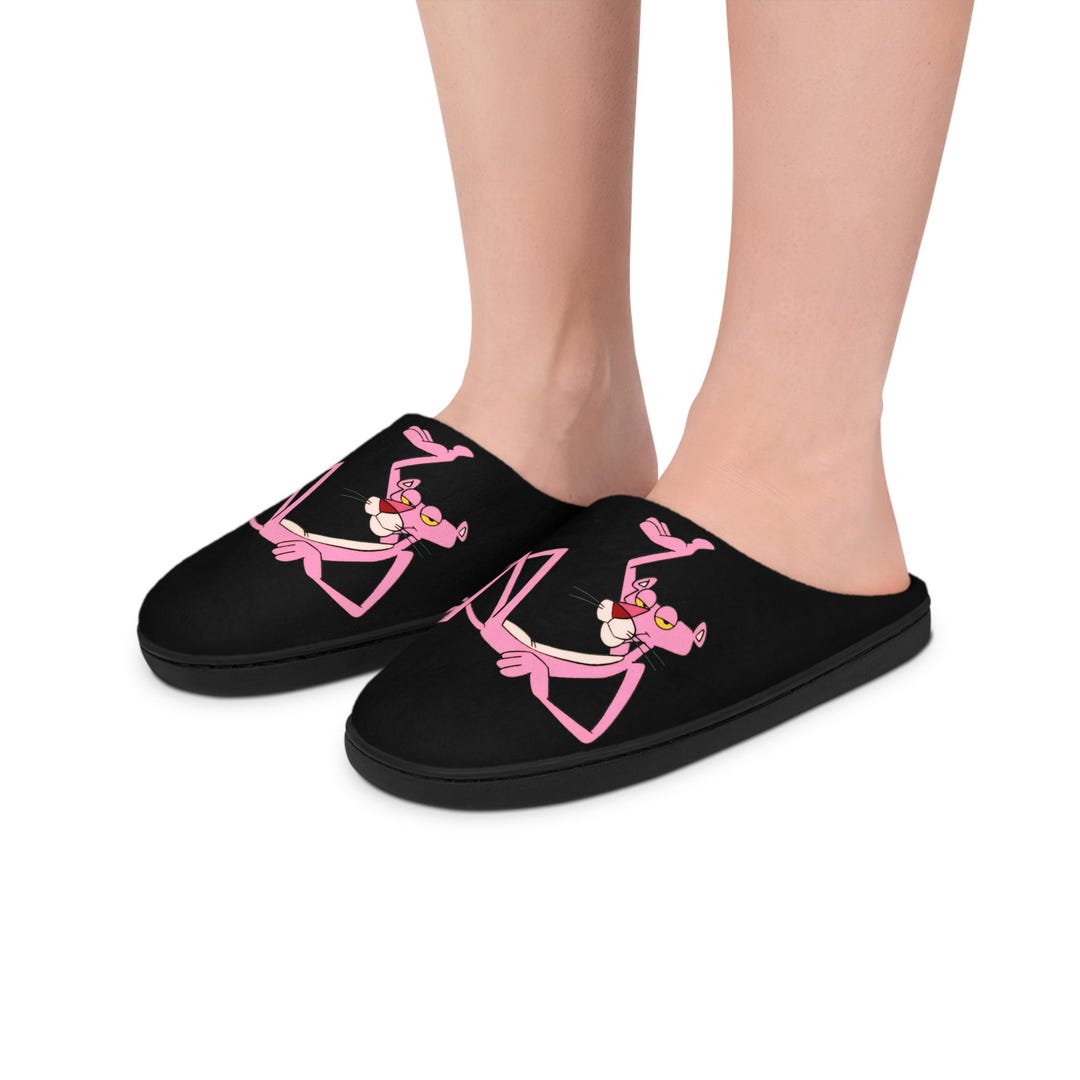 Men's Pink Panther Slippers, Cozy House Shoes, Indoor Slip-ons, Men's ...