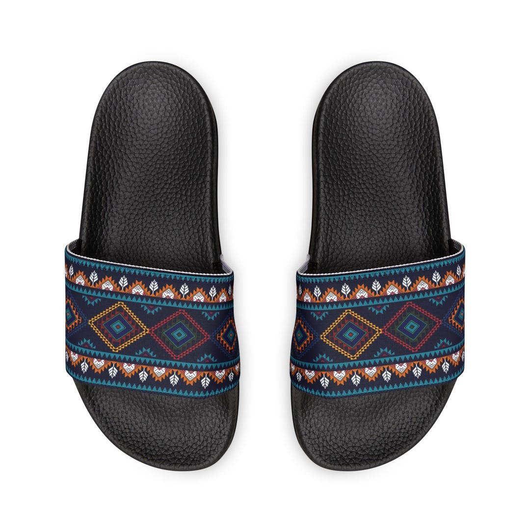 Mens Navajo Strap Sandals Aztec Footwear Southwestern House Shoes Slip ...