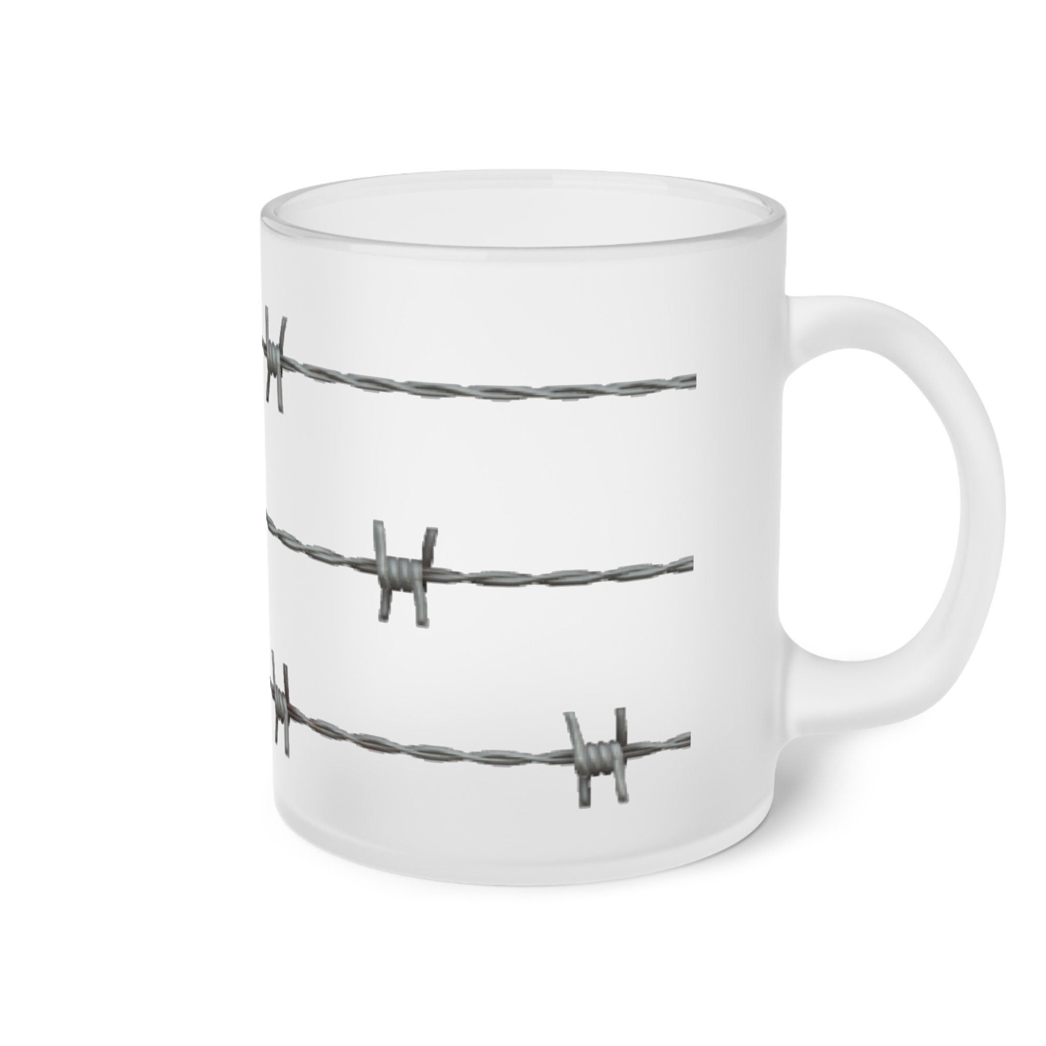 Barbed Wire Frosted Glass Mug Kitchen Ranch Accessories Decor Utensils ...