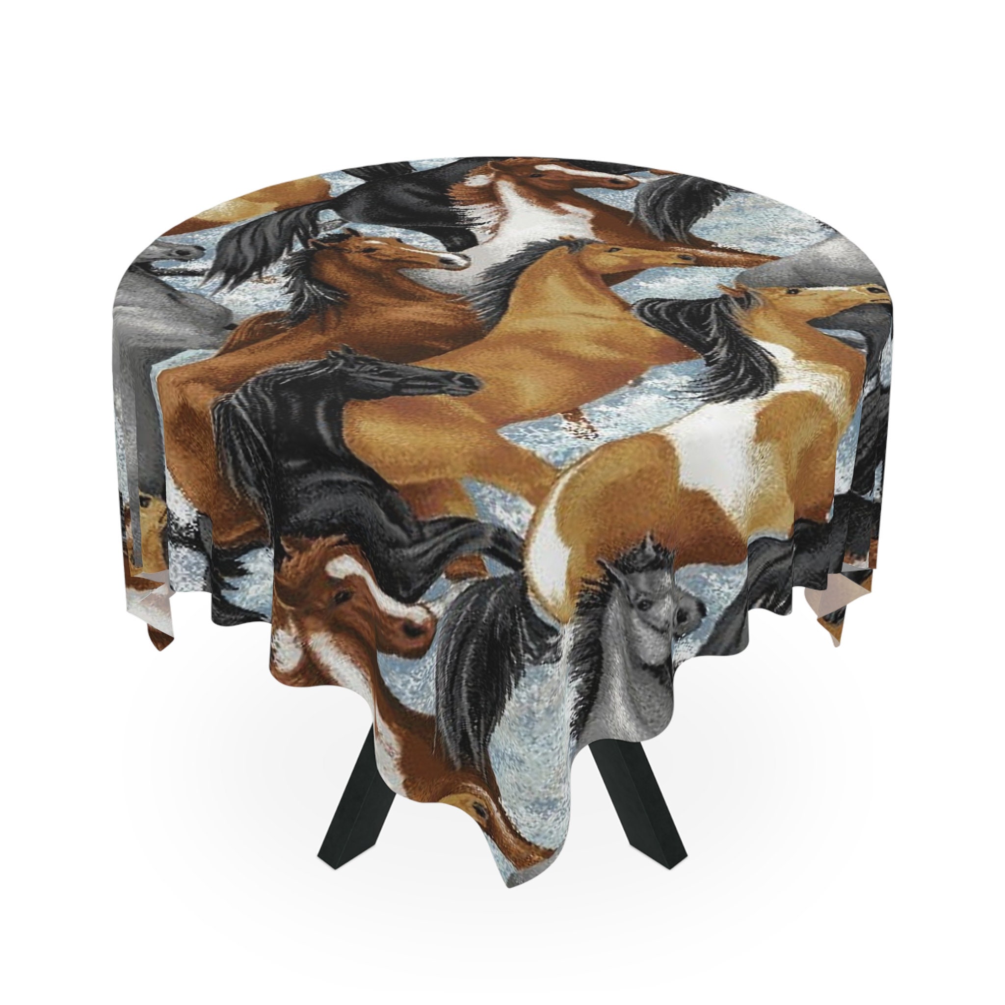 Horse Cowgirl Cowboy Country Farmers Tablecloth/kitchen Accessories ...