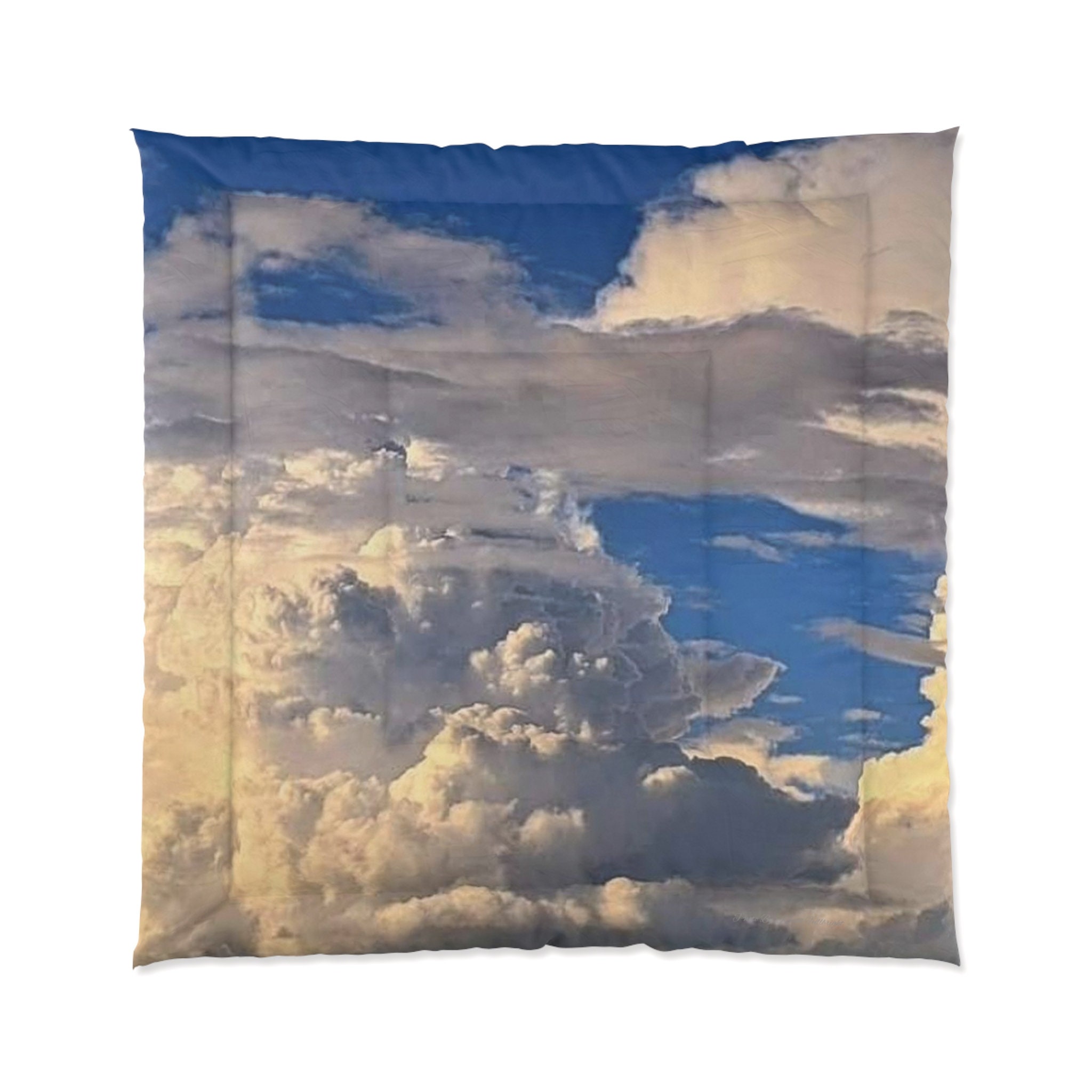 Puffy White Clouds & Blue Sky Comforter/bedroom Decor, Accessories ...