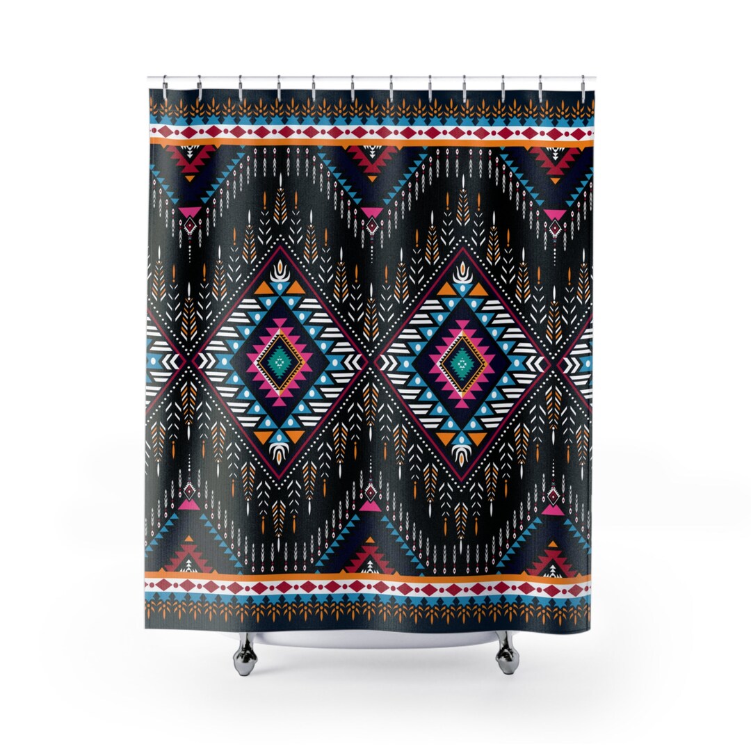 Western Shower Curtain Aztec Bathroom Decor Navajo Accessories ...