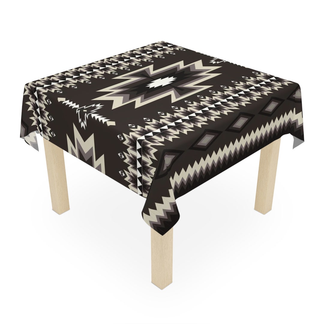 Western Brown Black Table Cloth Southwestern Dining Decor Room Cowboy ...