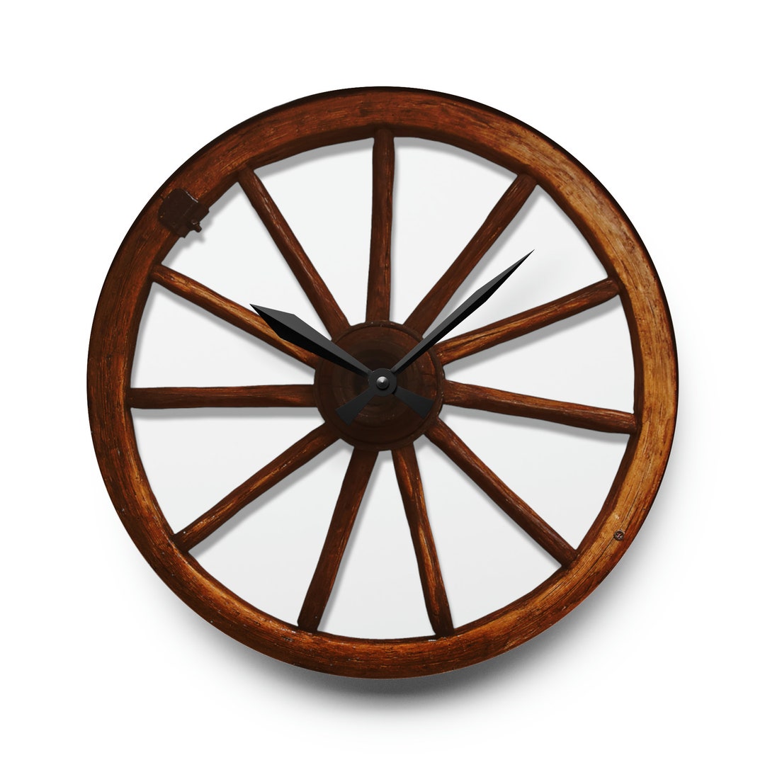 Wagon Wheel Western Clock Cowgirl Cowboy Ranch - Etsy