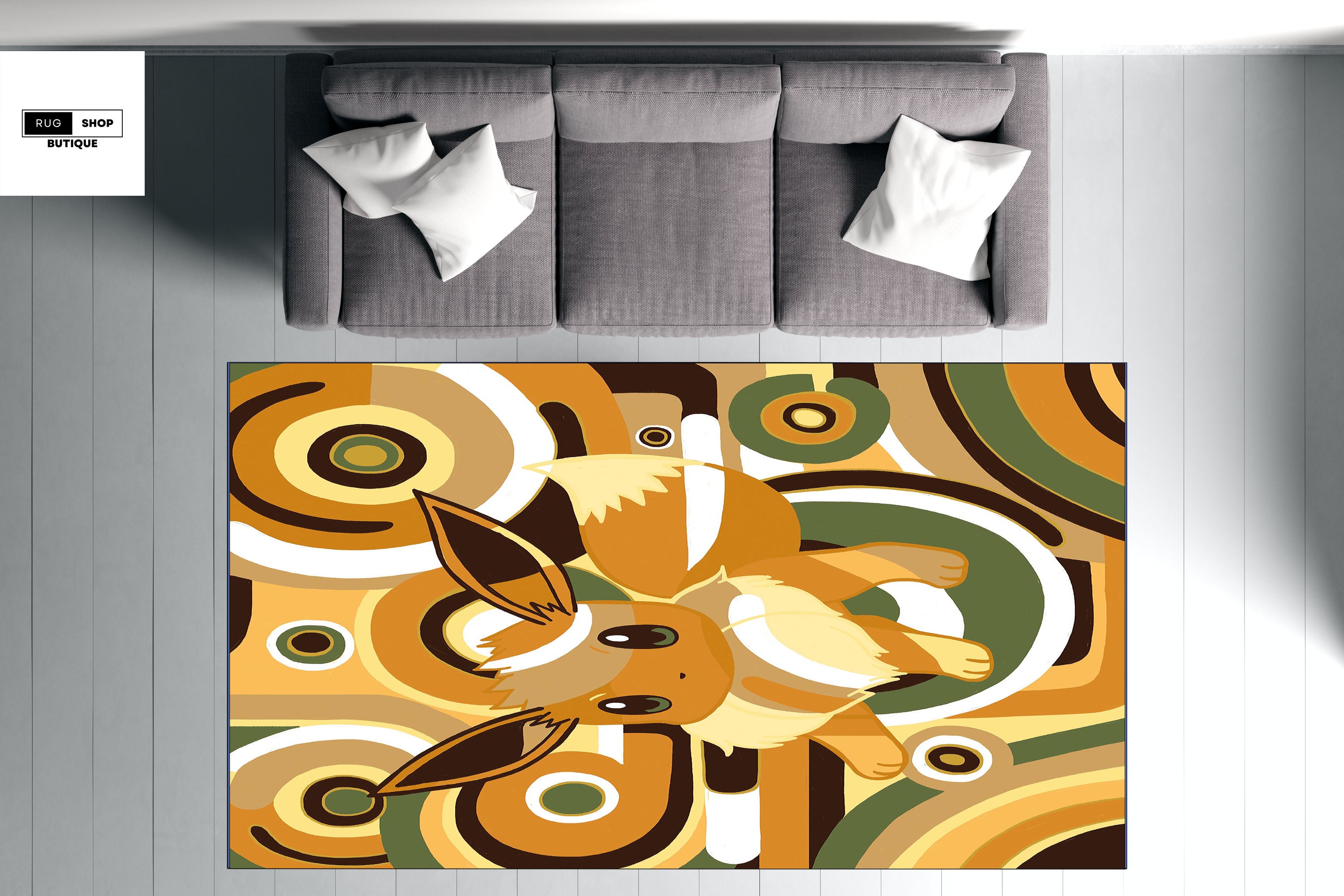 Pokeanime Eevee Rug, Animation Rug, Popular Rug, Modern Rug, Custom Rug ...