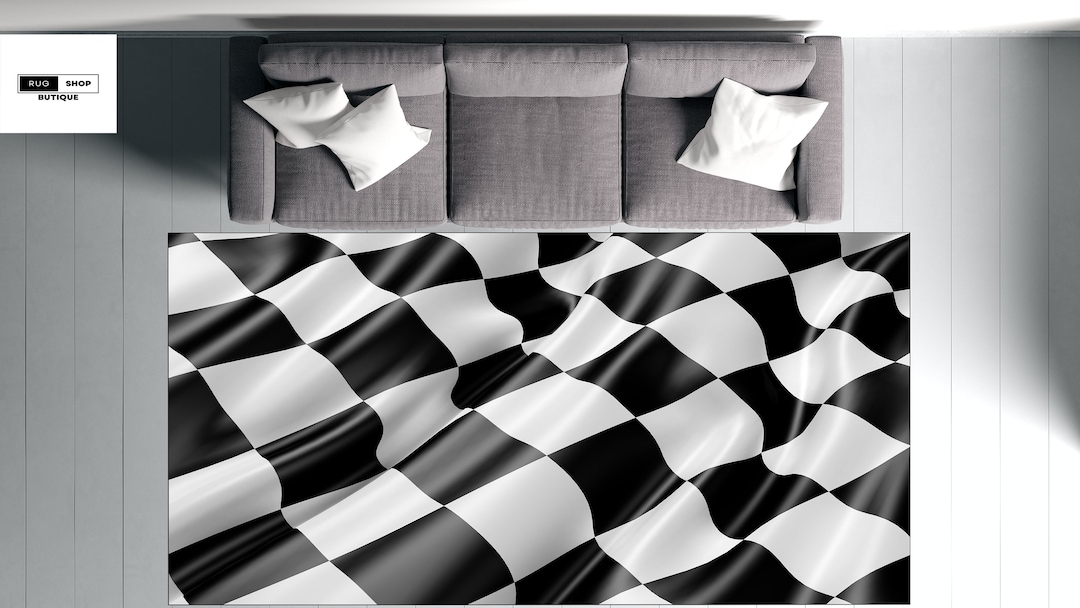 Race Flag Pattern Rug Nascar Start Rug Formula Rag Driver - Etsy