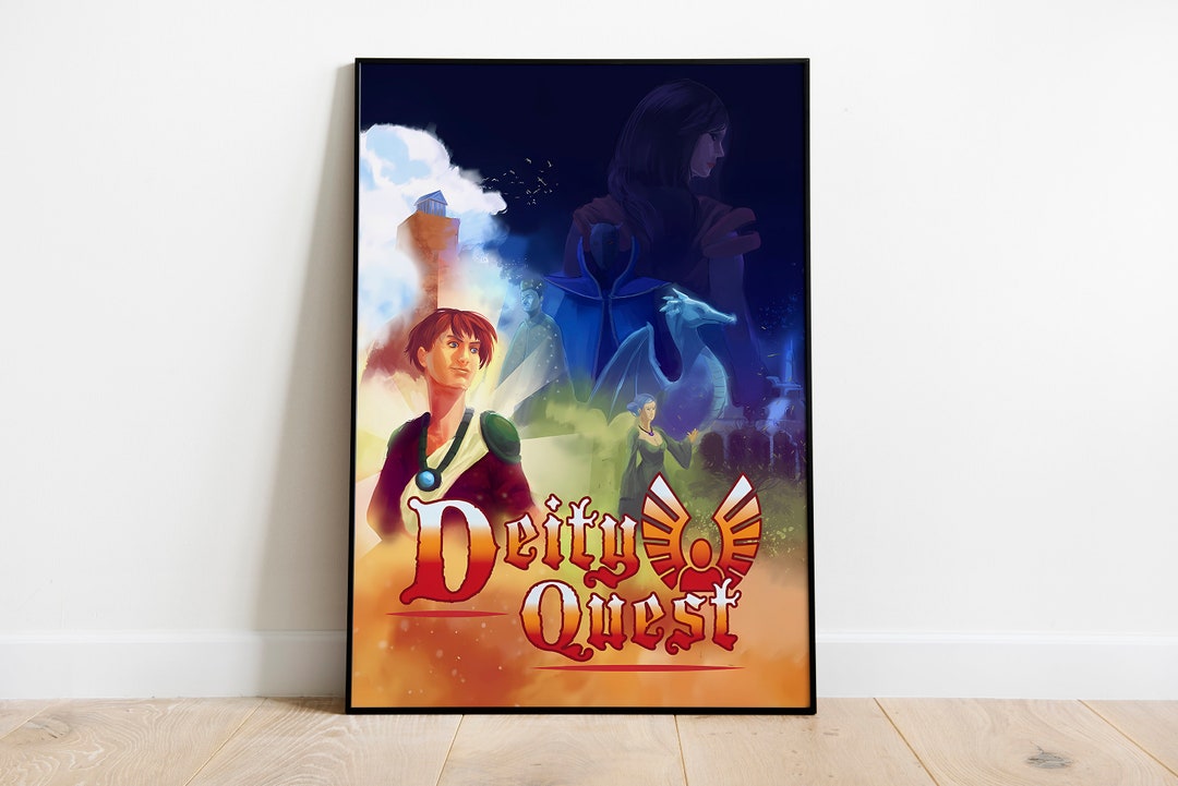 Deity Quest Poster Print | Gaming Poster | Room Decor | Wall Decor ...