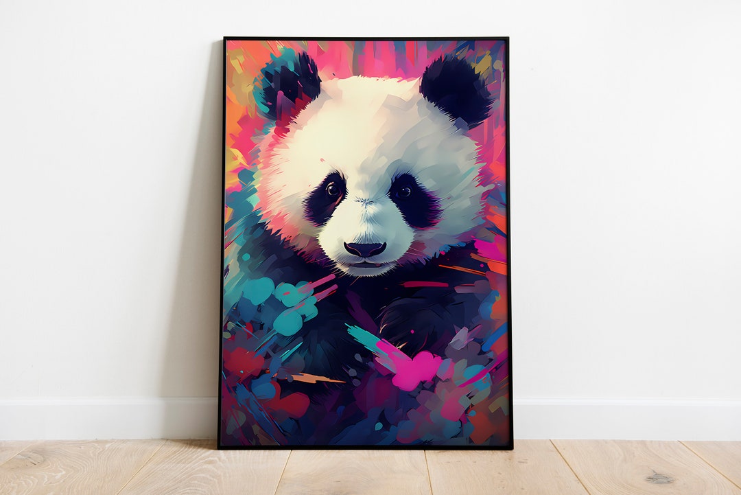 Panda Poster Print | Glitch Art Poster | Room Decor | Wall Decor ...