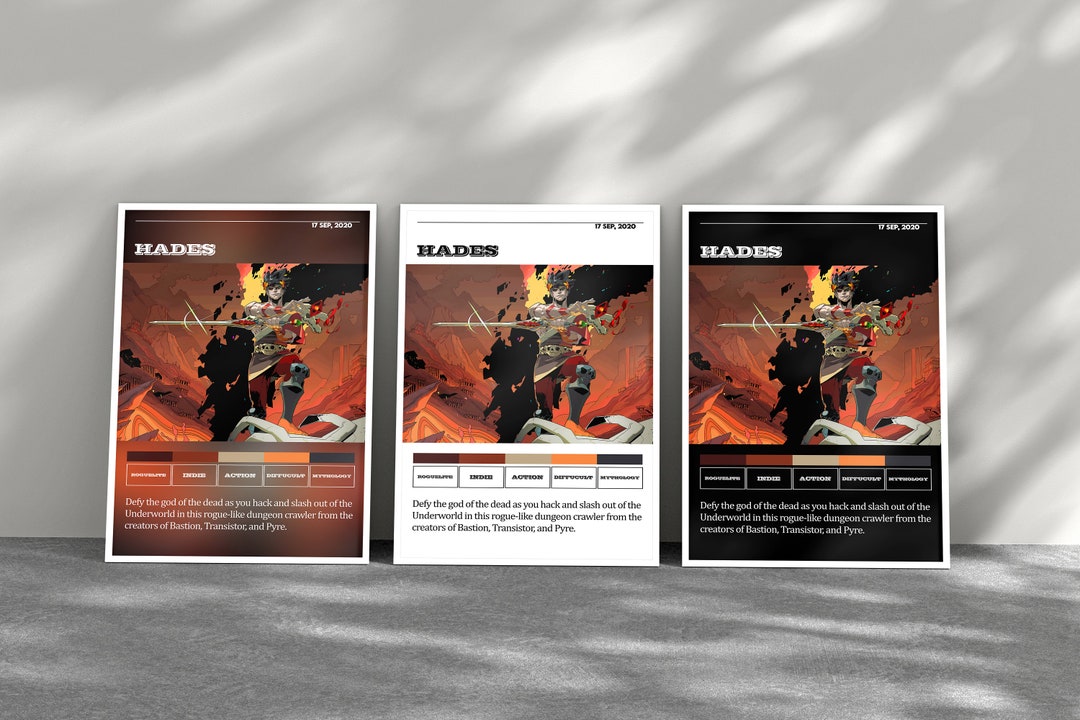Hades Poster Print | Gaming Poster | Room Decor | Wall Decor | Gaming ...