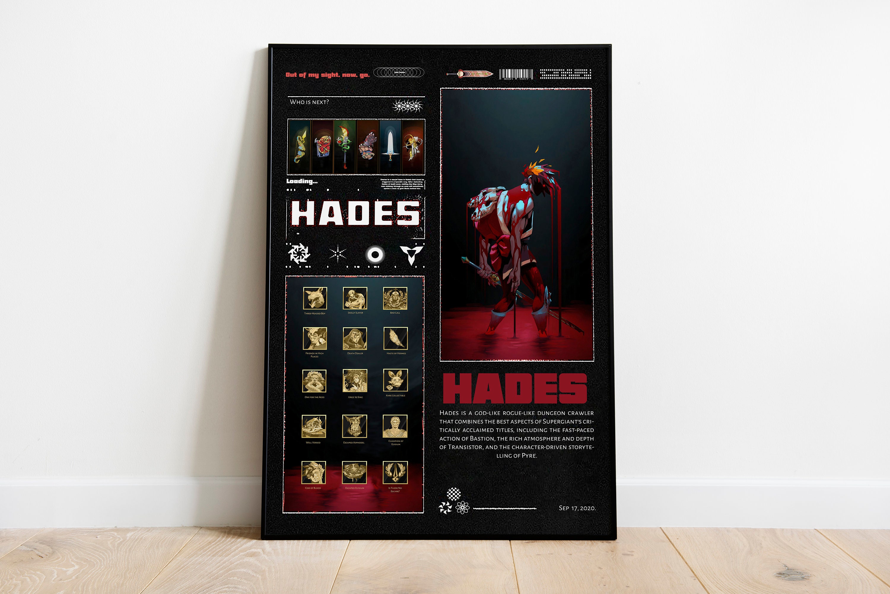 Hades Poster Print Gaming Poster Room Decor Wall Decor Gaming Decor ...