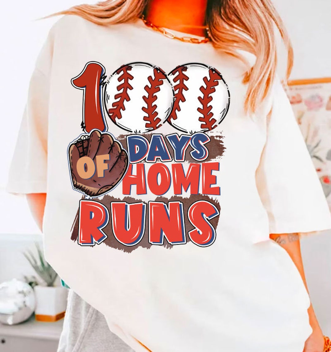 100 Day's of Home Runs PNG Sublimation Design, Happy 100 Days Png ...