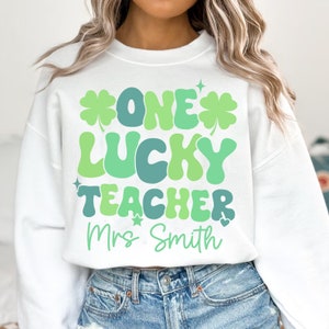 One Lucky Teacher Png, Teacher Patricks Day Png Sublimation Design, St ...