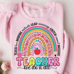 Teacher Rainbow Png, Dalmatian Dots Png, Back to School Png, Teacher ...