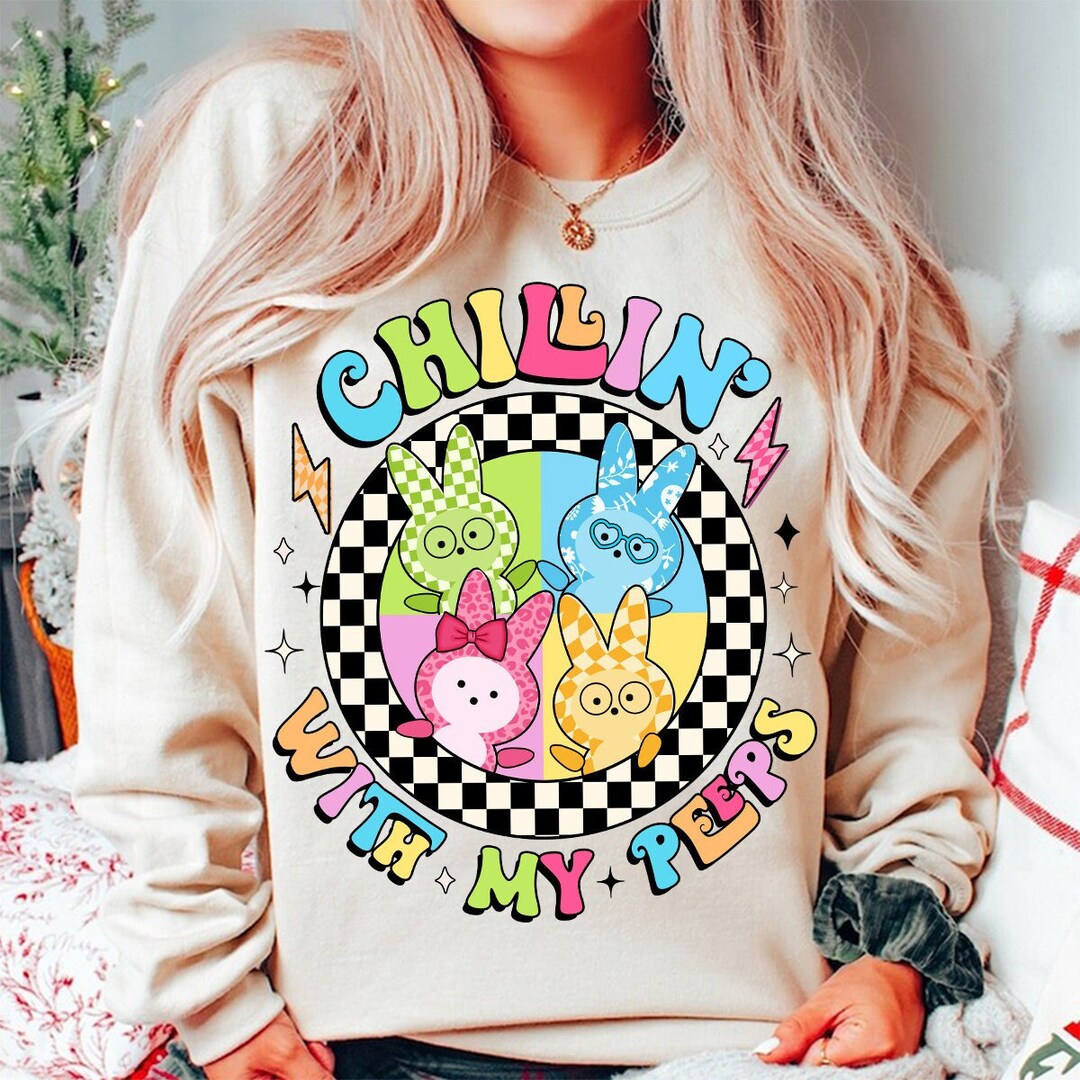 Chillin' With My Peeps Easter Png, Easter Bunny Png, Leopard Smiley ...