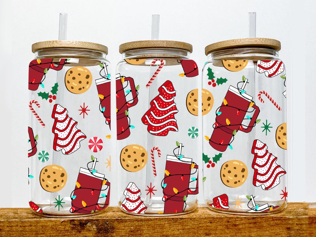 Boujee Christmas Tree Cake 16oz Libbey Glass Can Wrap - Etsy