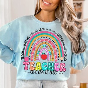 Teacher Rainbow Png, Dalmatian Dots Png, Back to School Png, Teacher ...