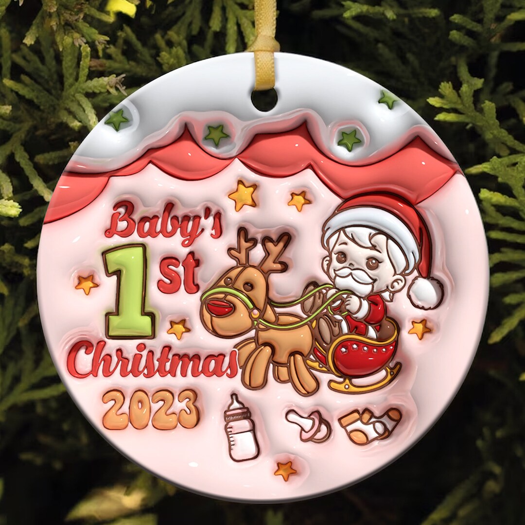 Baby's First Christmas 2023 Inflated Ornament PNG - Etsy Canada