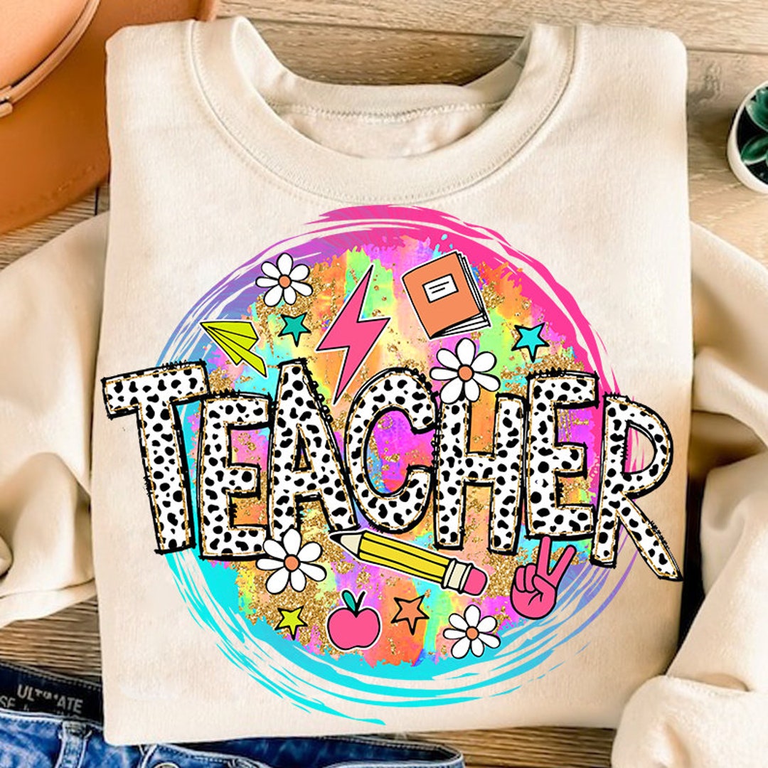 Teacher Dalmatian Png, Bright Color Glitter Png, Back to School Png ...