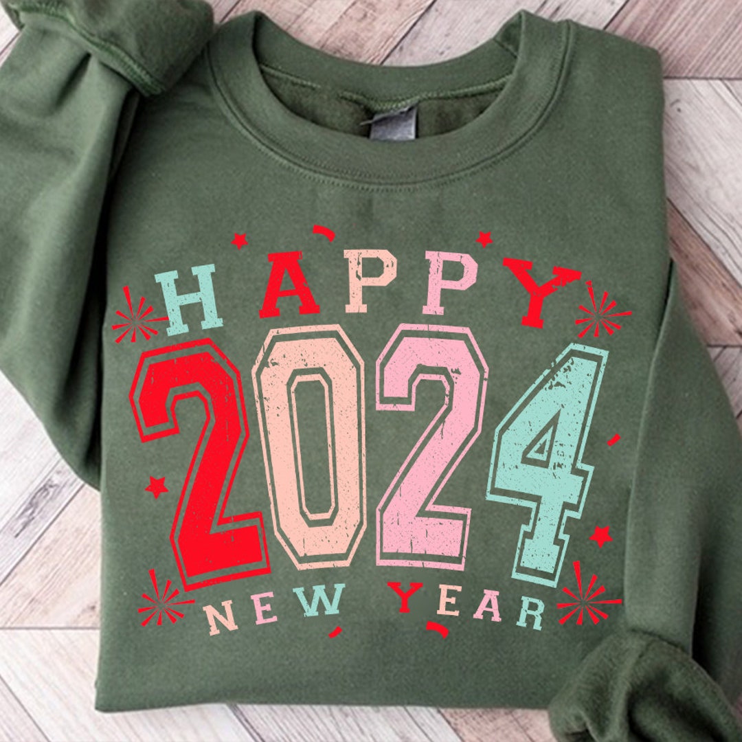 Retro New Year PNG, Happy New Year 2024 PNG Holidays, New Year 2024 PNG ...