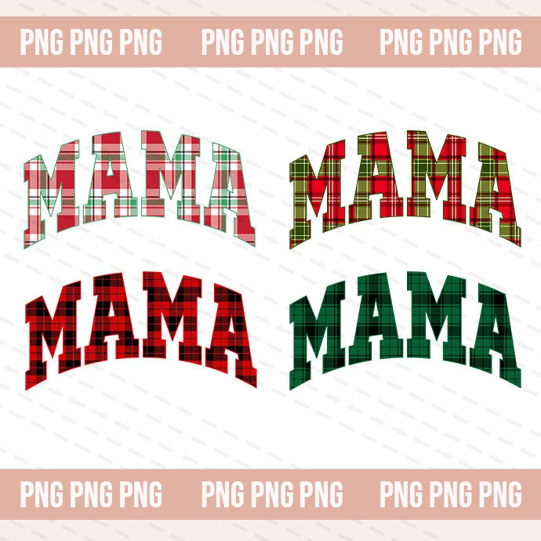 Mama Christmas Plaid Bundle PNG, Retro Christmas Png, Christmas ...