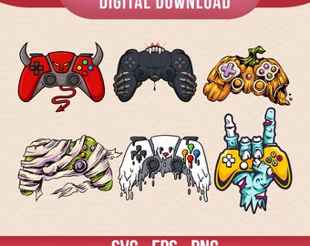 Halloween Skeleton Zombie Gaming Controllers Mummy Boys Kids PNG - Etsy