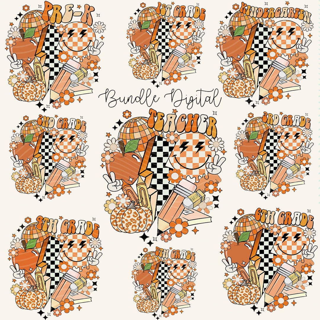 Retro Fall Teacher PNG Sublimation Bundle, Spooktacular Teacher Png ...