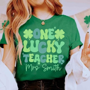 One Lucky Teacher Png, Teacher Patricks Day Png Sublimation Design, St ...