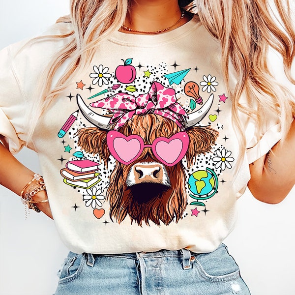 Highland Cow Teacher Png - Etsy