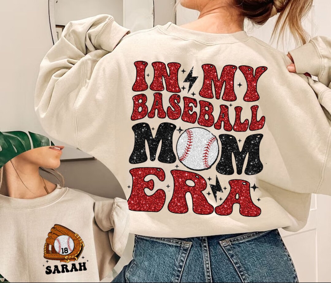 In My Baseball Mom Era PNG Shirt, Faux Sequins in My Baseball Mom Era Png Shirt, Baseball ...